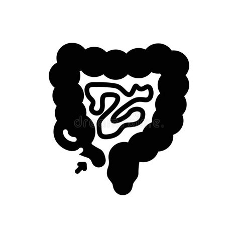 Black Solid Icon For Appendix Intestine And System Stock Vector Illustration Of Icon Shape