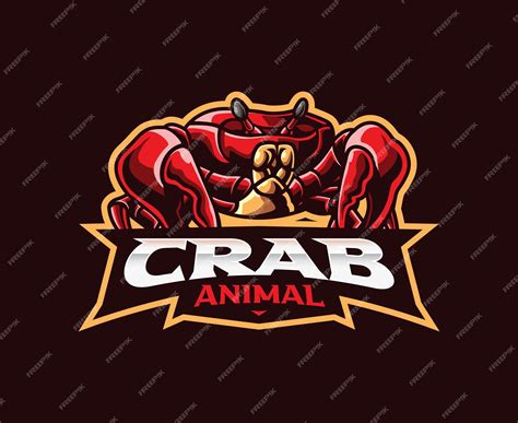 Crab Mascot Logo Design Template Premium Vector