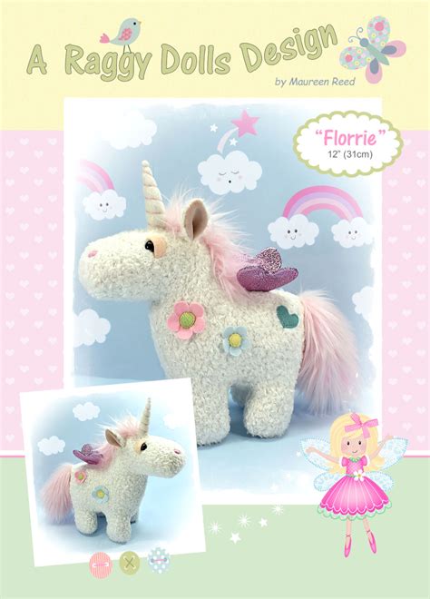 Florrie Unicorn Sewing Pattern Raggy Dolls Craft Supplies
