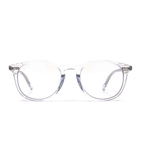 Jaxson Round Glasses Crystal And Blue Light Technology Diff Eyewear