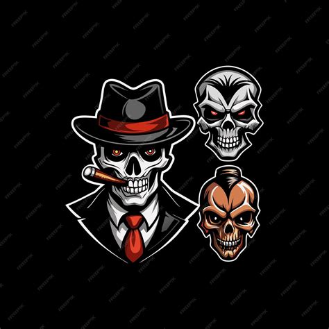 Criminal And Mafia Gangster Skull Vector Criminal And Mafia Gangster