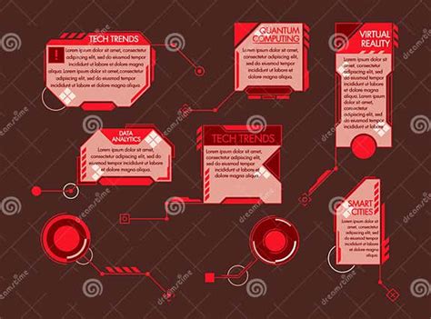Digital Footnotes And Callout Screens Isolated Red Interactive Text