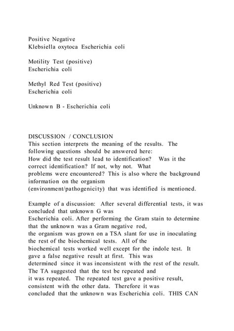 How To Write An Unknown Lab Report In Microbiologygeneral Pdf