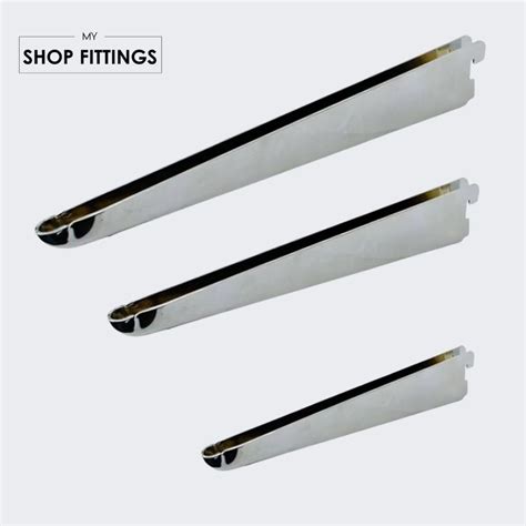 Buy Twin Slot Wall Mounted Shelving Brackets Chrome 32mm Compatible My Shopfittings Ltd