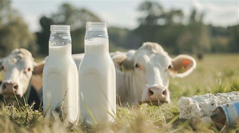 Premium Photo Milk With Cow At Nature