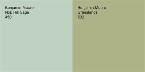 Benjamin Moore Nob Hill Sage Vs Benjamin Moore Grasslands Comparison
