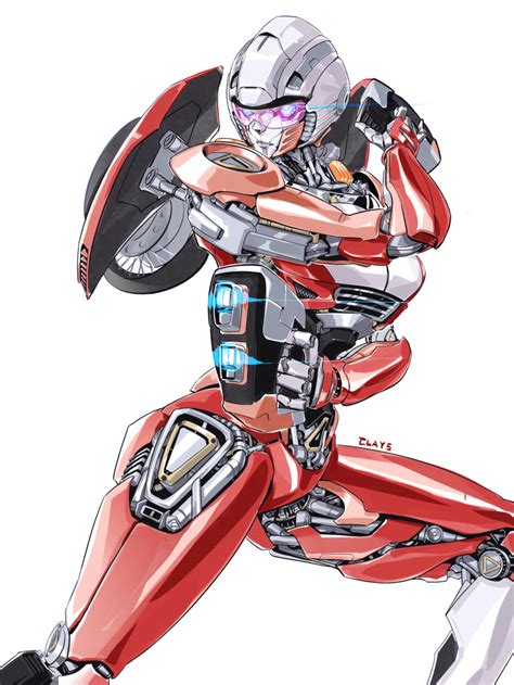 Safebooru 1girl Absurdres Arcee Artist Name Autobot Blue Eyes Breasts