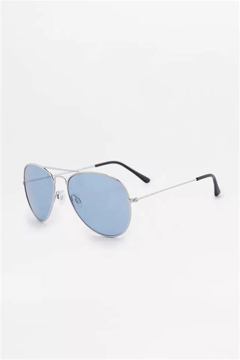 Sky Blue Lens Aviator Sunglasses Urban Outfitters Uk