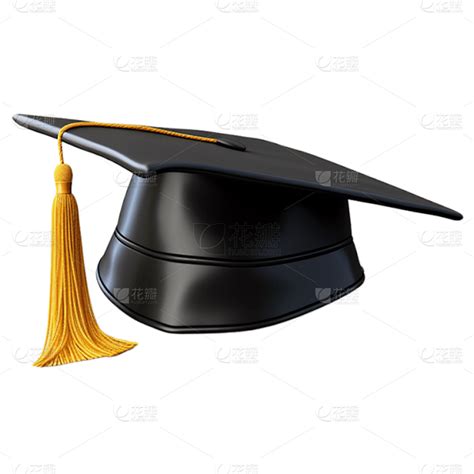 3d黑色学士帽贴纸