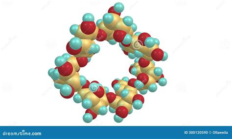 Cyclodextrin Molecular Structure Isolated On White Stock Illustration