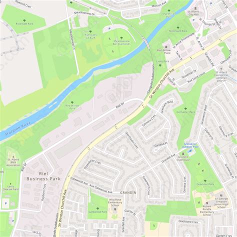 St Albert Modern Atlas Vector Map Boundless Maps