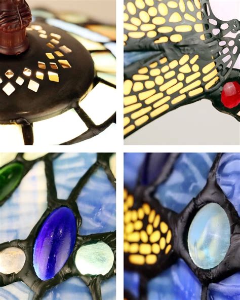 Arts And Crafts Dragonfly Stained Glass Accent Table Lamp Maclin Studio