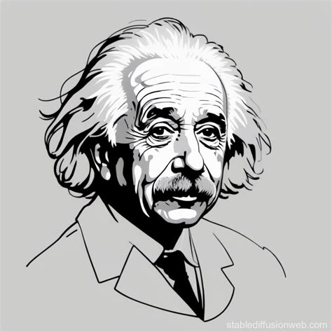 Simple Einstein Logo Sketch Stable Diffusion Online