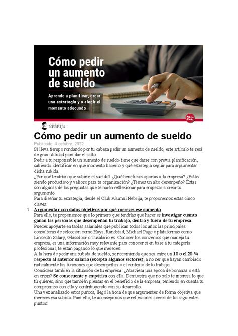Cómo Pedir Un Aumento De Sueldo Cómo Pedir Un Aumento De Sueldo