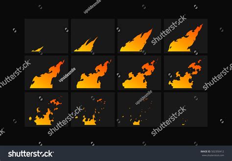 Sprite Sheet Fire Torch Campfire Fire Stock Vector Royalty Free