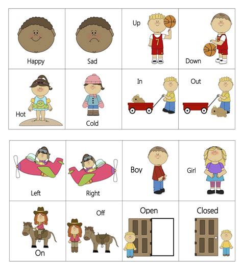 Ourhomecreations Free Printable Everyday Opposites Flashcards