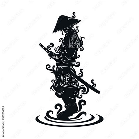 Vector Ronin Logo And Tatoo Icon Design Illustration Stock Vector