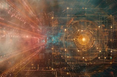 Premium Photo Digital Interface With Circular Network