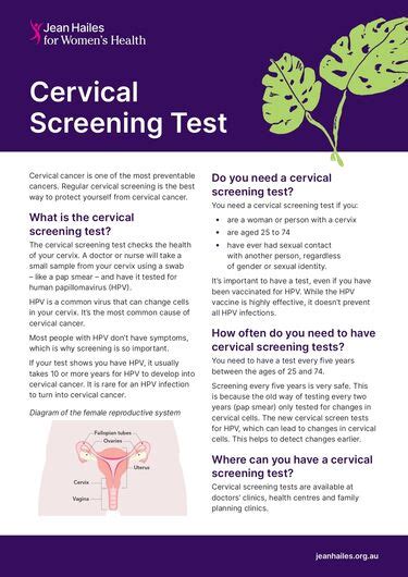 Cervical Screening Test Jean Hailes