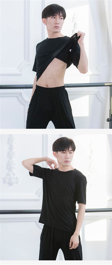 瑜伽服男 莫代尔形体练功舞蹈服拉丁舞服上衣健身运动服健美操服 阿里巴巴