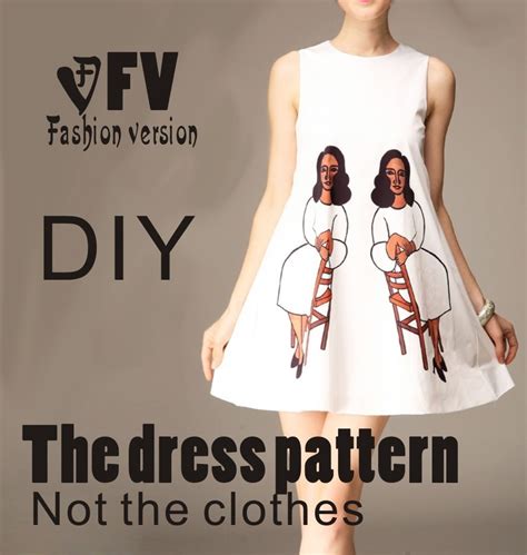 Dresses Sewing Pattern Template Cutting Drawing Cl Grandado