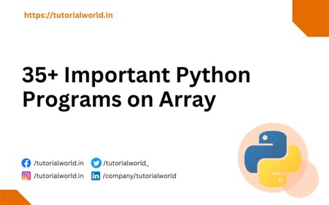 35 Important Python Programs On Array Tutorial World