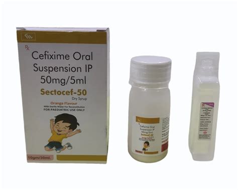 50mg Cefixime Oral Suspension Dry Syrup 50 Mg5 Ml At ₹ 26bottle In