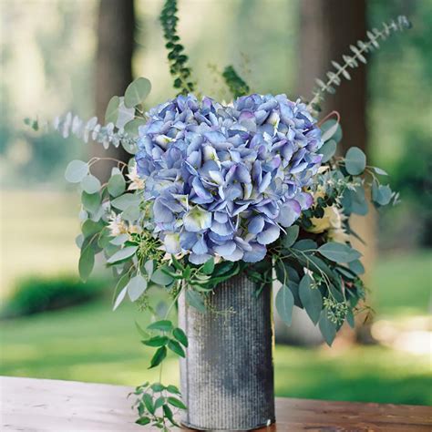 3 Pcs Artificial Hydrangeas Silk Flowers 267 Inch Long Stem Fake