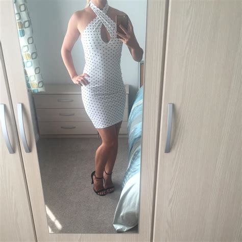 American Apparel Womens White Dress Depop