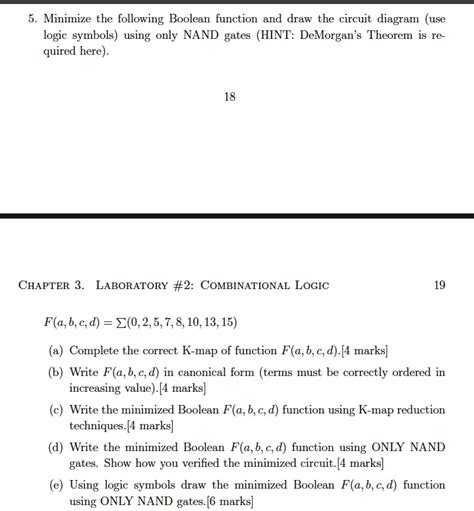 Solved 5 Minimize The Following Boolean Function And Draw The Circuit