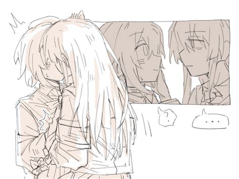 Nikaido Hiro Sakuraba Ema Mahou Shoujo No Majo Saiban Highres 2girls Blush Closed