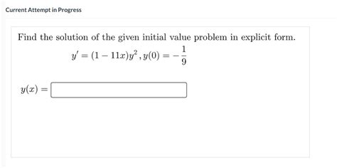 solved current attempt in progress find the solution of the