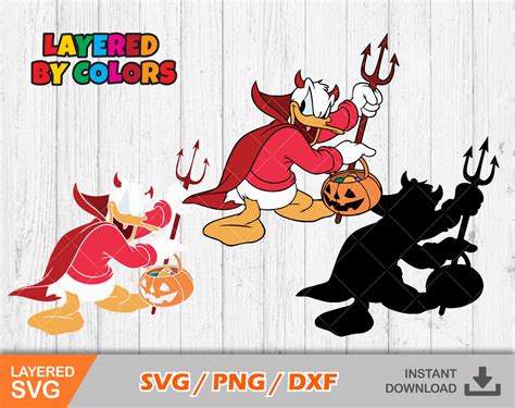 Donald Duck Halloween Clipart Svg Bundle Svg Files For Cricut