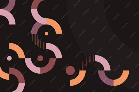 Composición Minimalista De Formas De Semicírculo Puntos Y Líneas De Semicírculo Fondo