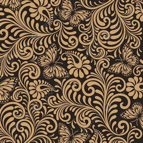 Vector Floral Seamless Pattern Free Vector Vector Golden Floral