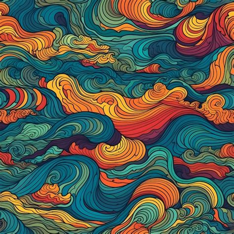 Seamless Psychedelic Wave Pattern Background Texture Generative Ai Premium Ai Generated Image