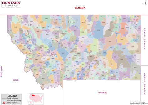 Zip Codes List For Montana Montana Zip Code Map