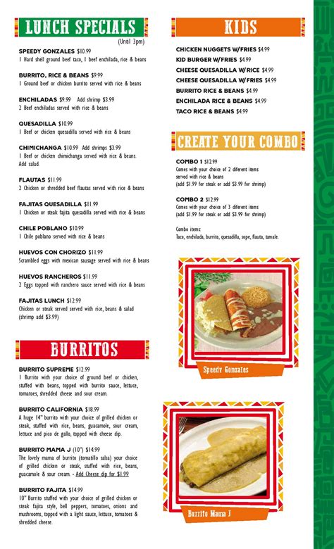 Menu Original Taqueria