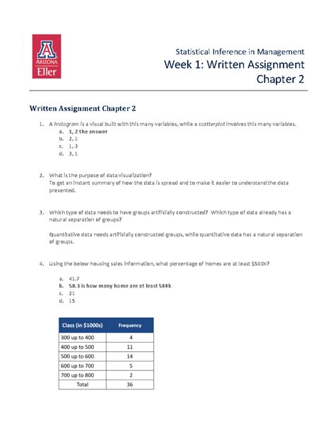 Bnad 276 Written Assignment Chapter 2 Statistical Inference In