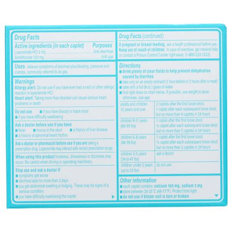 Imodium A D Multi Symptom Relief Caplet Antidarrhealanti Gas 12 Count