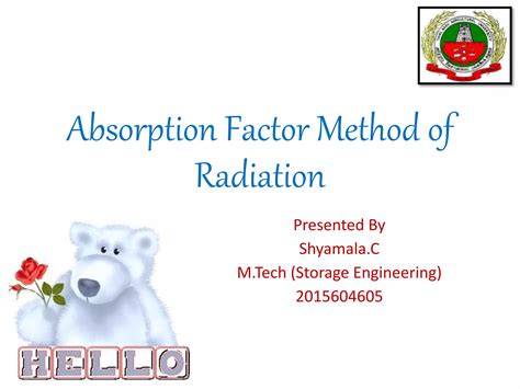 Absorption Factor Method Of Radiation Ppt