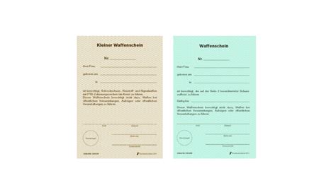 Waffenbesitzkarte Waffenschein And Co Teil 2