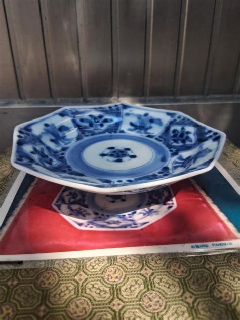 寒武紀文物清代青花繪八角型開光花果清供圖小盤完整付錦盒 C39 Yahoo奇摩拍賣