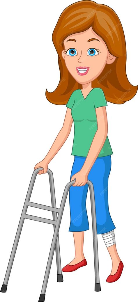 Premium Vector Cartoon Broken Leg Woman