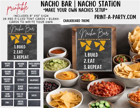 Nacho Bar Nacho Station Chalkboard Make Your Nachos Sign Nacho