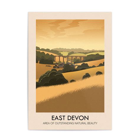 East Devon Aonb Travel Poster Bucket List Prints