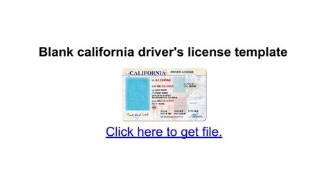 Free California Drivers License Template Editable Free