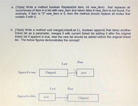 Solved A 15pts Write A Method Boolean Replaceint Item