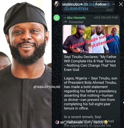 Wizely I Never Made Such A Statement Seyi Tinubu Reacts To Claims Of Saying His Father
