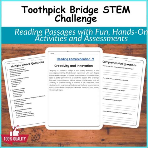 Toothpick Bridge Stem Challenge Science Reading Comprehension